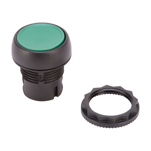 Allen-Bradley 800F Pushbutton 22.5 mm Head Only Plastic Momentary Flush Green Cap Non Illuminated