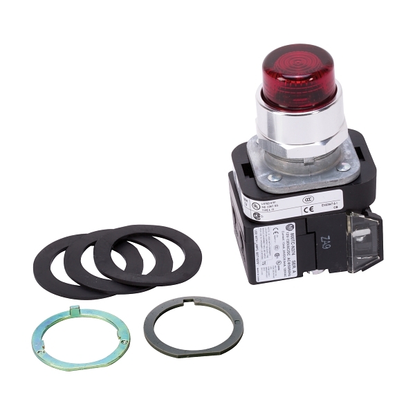 Allen-Bradley 800T PB 30.5mm FS Terminal Grd Ext Hd Mom. Illum LED 12 ...