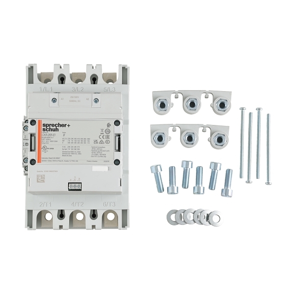 S&S CA9 Contactor 132kW 3Pole 250 to 500VAC and VDC Electronic Coil 1NO ...