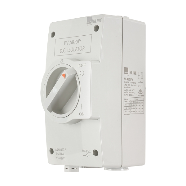 NHP NLINE Enclosed DC Isolating Switch, IP66NW Plastic, 4 Pole 32A ...