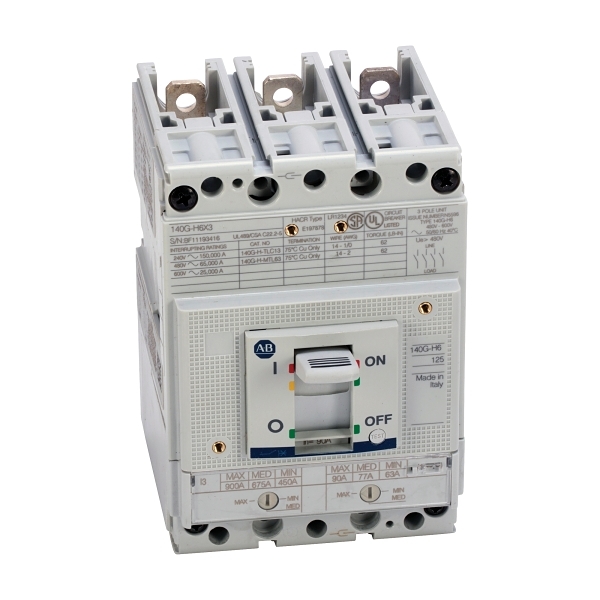 Allen-Bradley 140G MCCB H Frame 70kA 3P 80A Adjustable Thermal Magnetic