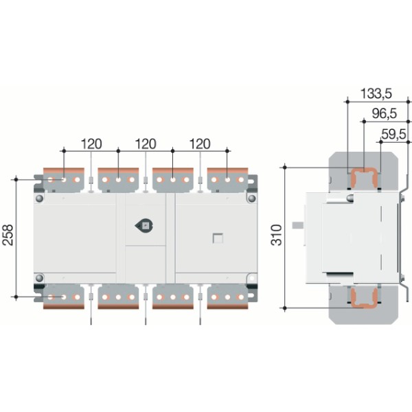 Socomec ATyS|SCO|SLB Connection Bar - Part A, suits ATyS|SCO 2000 ...
