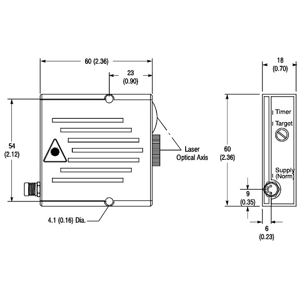 AB 45MLD Photoelectric Sensor Background Supp 10-30V DC 300mm Light ...