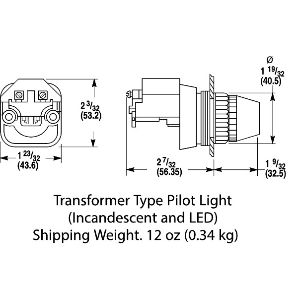 Allen-Bradley 800H Pilot Light 30.5mm Complete Plastic FS NTO LED ...