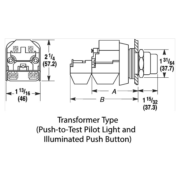 Allen-Bradley 800T Pilot Light 30.5mm FS Terminal Guard Push to Test ...