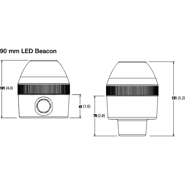 Allen-Bradley 855BL Beacon 90mm Round Surface Mount Strobe 24V AC DC ...