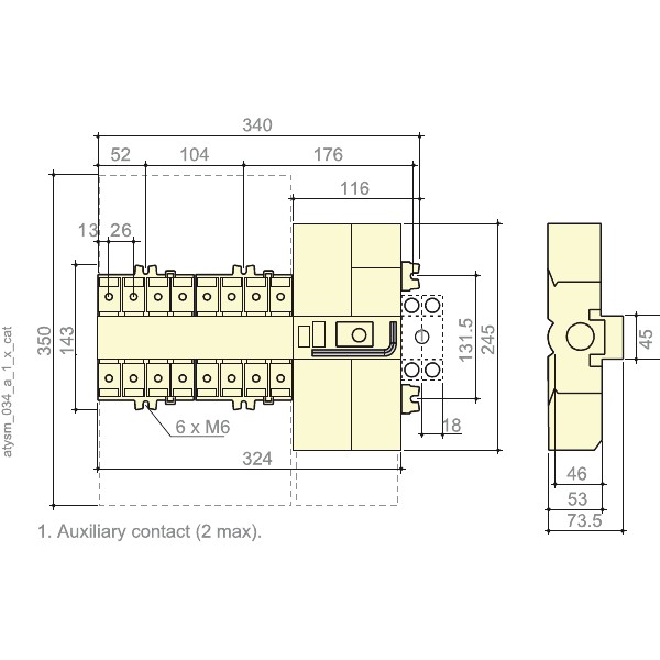 Socomec ATyS M Remote Transfer Switch - ATyS dM, No Integrated Logic, 4 ...