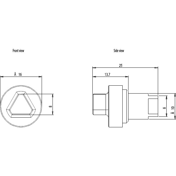 nVent HOFFMAN MAS/MAD Lock Insert Zinc Die Cast Triangle 8mm