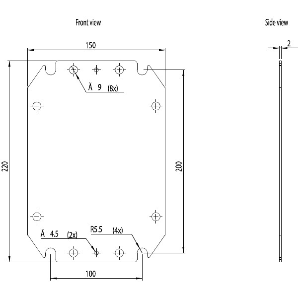 nVent HOFFMAN MAS/ASR Mounting Plate H270 x W200mm H300 x W200mm