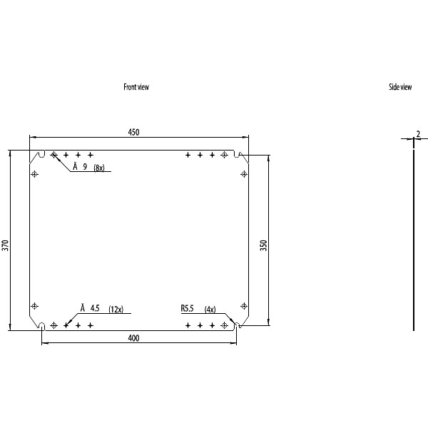 nVent HOFFMAN MAS/ASR Mounting Plate H370 x W550mm H400 x W600mm