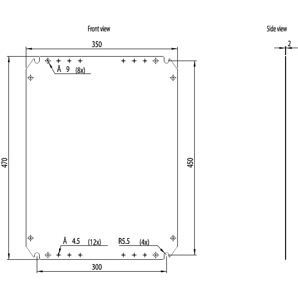 nVent HOFFMAN MAS/ASR Mounting Plate H470 x W450mm H500 x W500mm