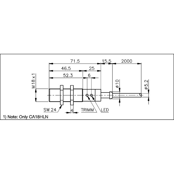 Carlo Gavazzi Capacitive Proximity Sensor Plastic M18 DC PNP NO NC ...