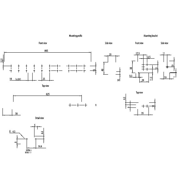 nVent HOFFMAN MCS/MCD/MCSS/MCDS FS Click In Profile W400 x D400mm Qty 4
