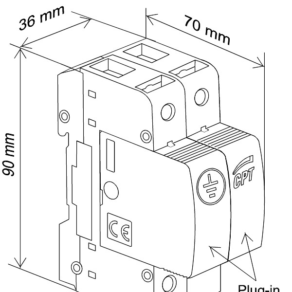 Cirprotec PSM Surge Protection Device Type 2 1 Phase L-N & N-PE Imax 40kA 240Vac