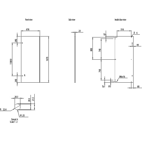 nVent HOFFMAN MCS/MCSS/MKS/EKSS FS Inner Door Mild Steel RAL 7035 suit ...