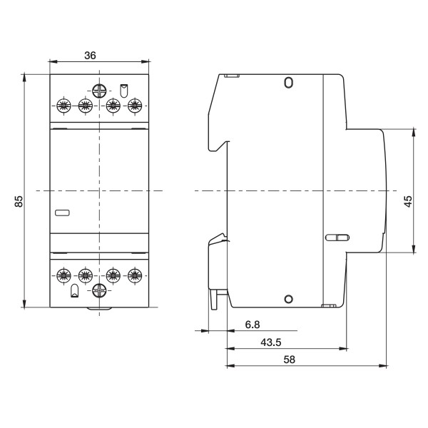 NHP DIN Contactors 25A 4 Normally Closed Contacts 240V AC DC Coil
