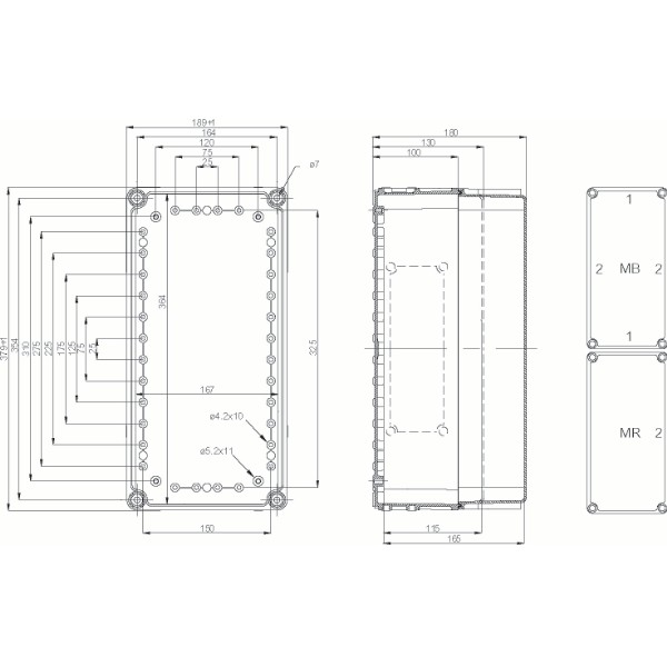 Fibox EK Terminal Box PC IP66 and IP67 H280 x W280 x D130mm Clear