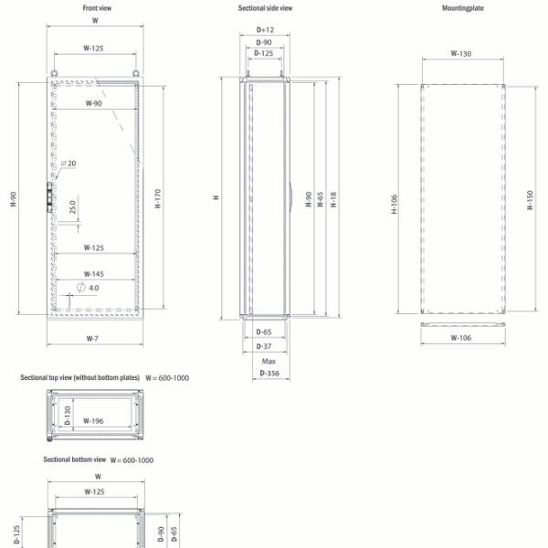 nVent HOFFMAN EKSS Enclosure Floor Standing 316 Stainless Steel IP66 ...