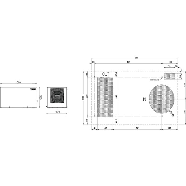 Cosmotec CVE Air Conditioner Indoor Top Mount Mild Steel 230V AC 900W