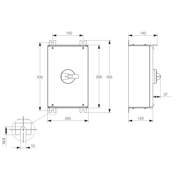 Socomec ISO Enclosed Isolator, IP 65 Stainless Steel, Handle - Red, 3P 100A