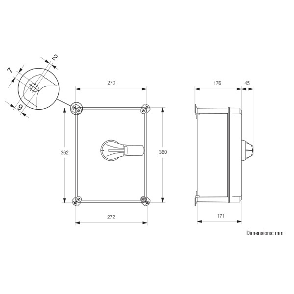 Socomec ISO Enclosed Isolator, IP 65 Plastic Grey, Handle - Red, 3P 160A