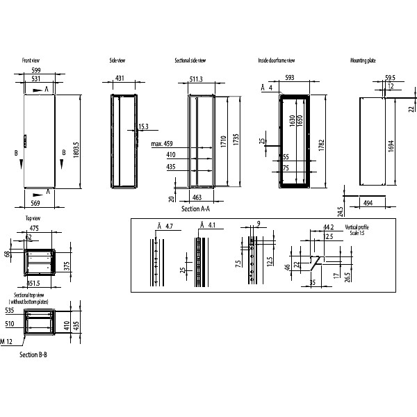 nVent HOFFMAN MCS Enclosure Floor Standing Bayable Mild Steel IP55 ...