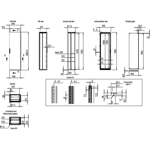 nVent HOFFMAN MCS Enclosure Floor Standing Bayable Mild Steel IP55 ...