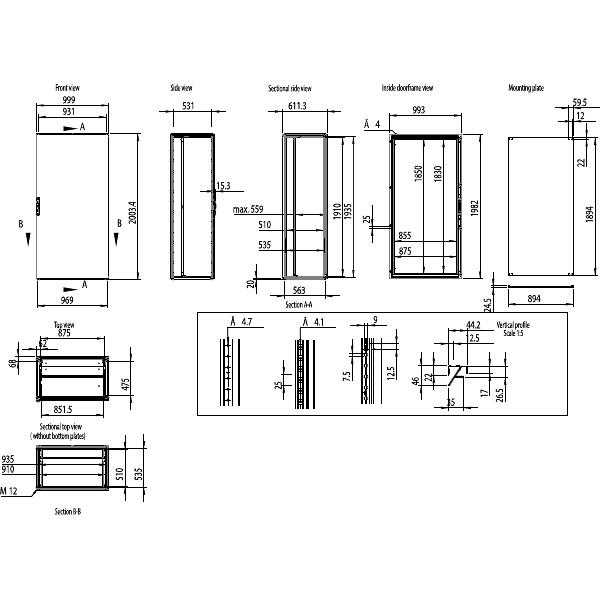 nVent HOFFMAN MCS Enclosure Floor Standing Bayable Mild Steel IP55 ...