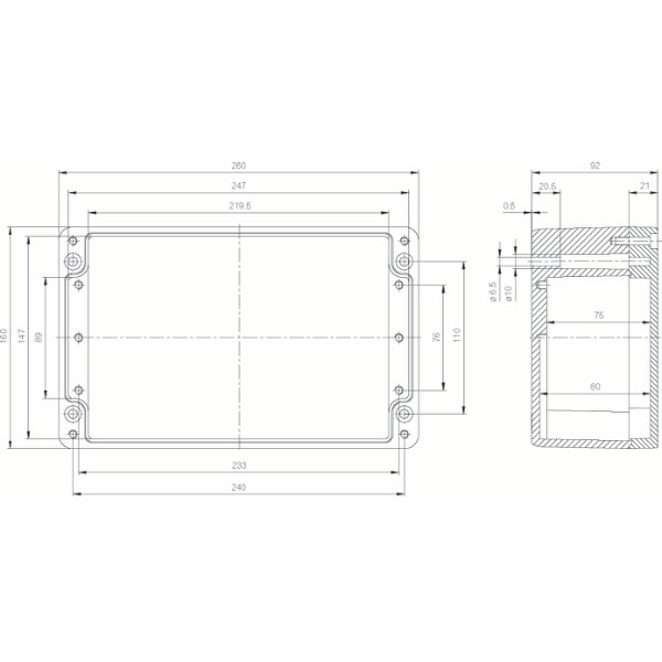 Fibox Euronord Terminal Box GRP IP66 and IP67 H160 x W260 x D90mm