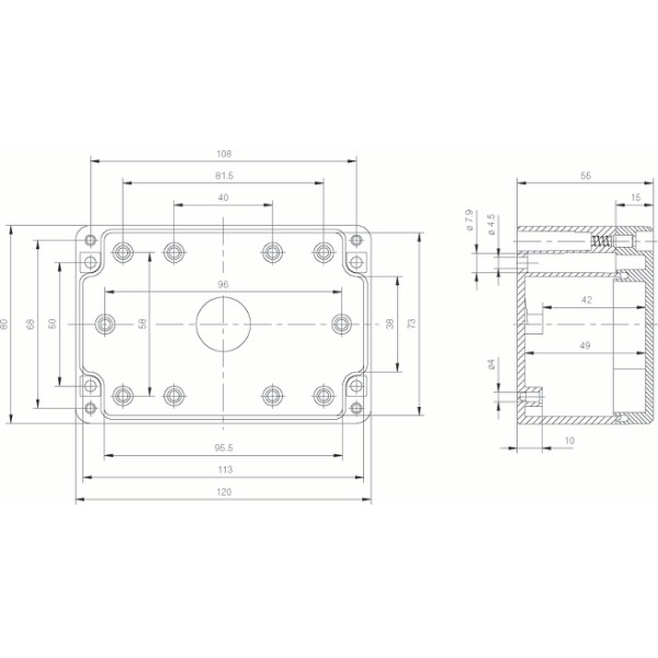 Fibox Euronord Terminal Box PC IP66 and IP67 H120 x W80 x D55mm