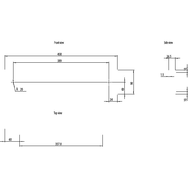 nVent HOFFMAN MCS/MCD/MKS/MKD FS Plinth Mild Steel RAL 7022 Sides H100 ...