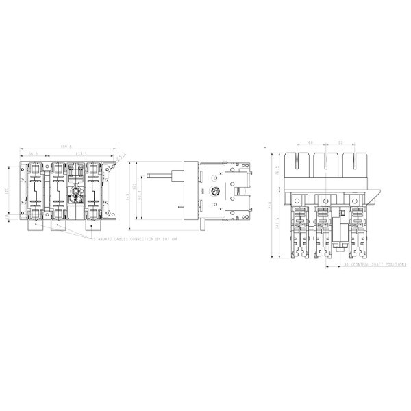 CUBIC Modular Plug In Fuse Switch PSF BS 3Pole 160A External Handle Kit