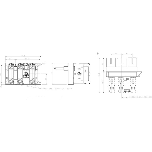 CUBIC Modular Plug In Fuse Switch PSF BS 3Pole 32A External Handle Kit R