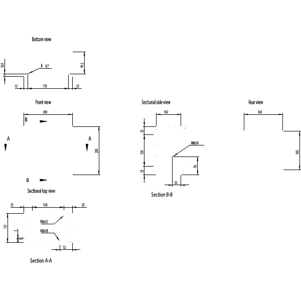 nVent HOFFMAN STB Terminal Box Mild Steel IP66 H200 x W300 x D80mm
