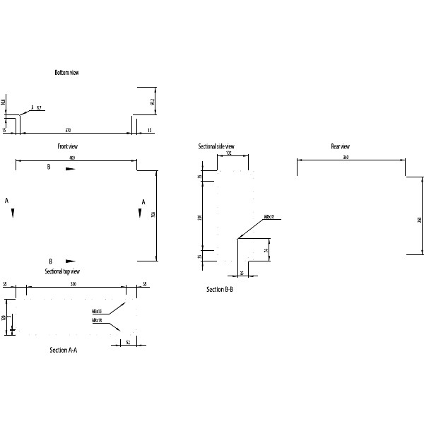 nVent HOFFMAN STB Terminal Box Mild Steel IP66 H300 x W500 x D120mm
