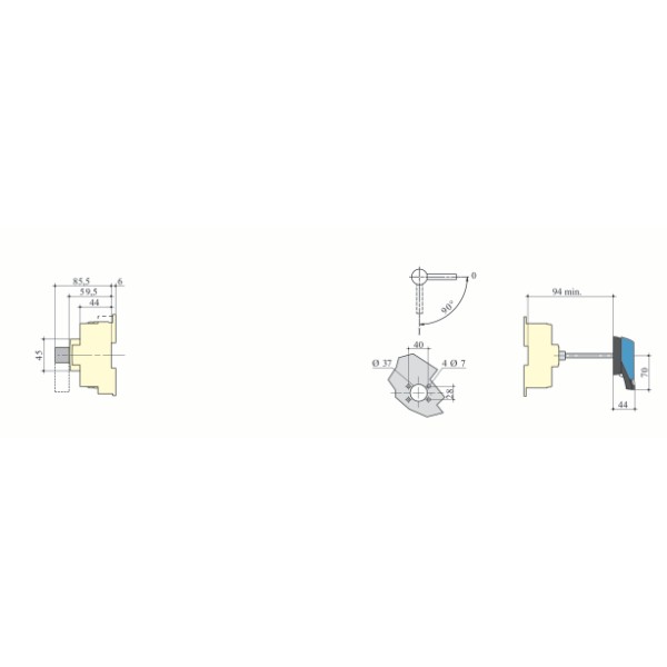 Socomec VLB Visual Load Break Switch Kit, w/ External Handle, 4P 80A