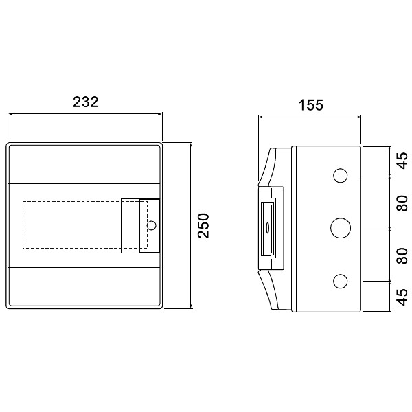 NHP Loadcentre Weatherproof 8 Way DIN-T Surface Mounted
