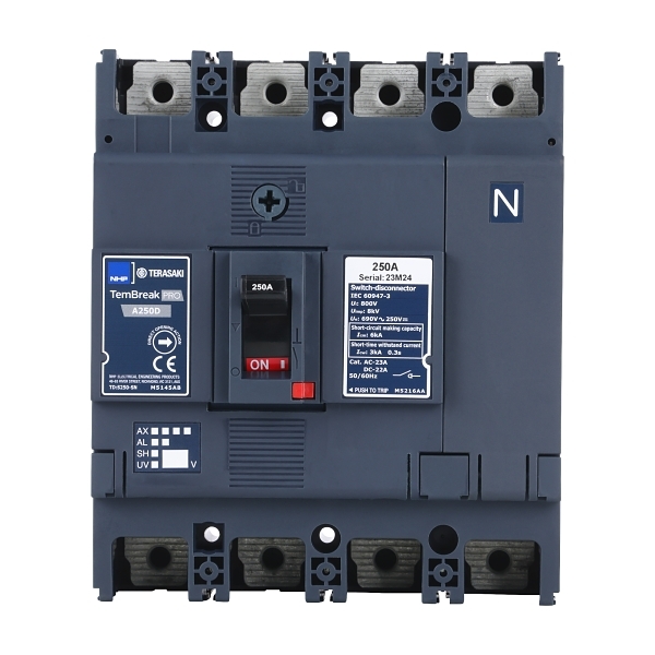 Terasaki TemBreak PRO MCCB 250 Frame 4P 250A Non Auto Switch