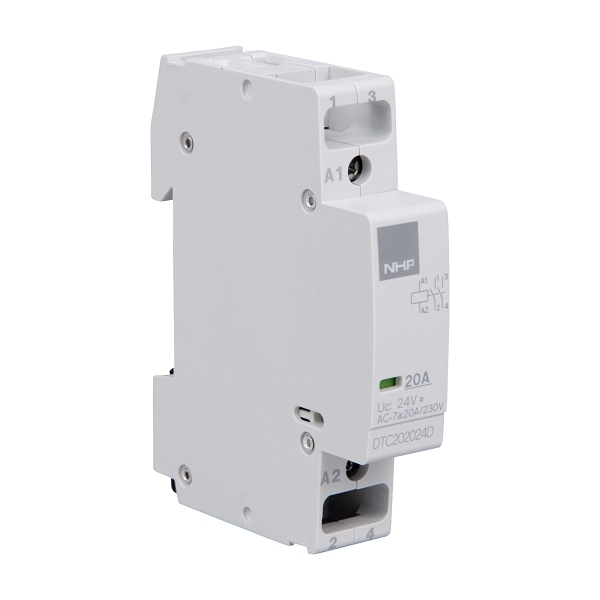 NHP DIN Contactors 20A2 Normally Open Contacts 24V AC DC Coil