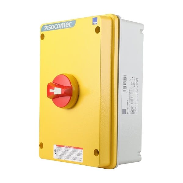 Socomec ISO Enclosed Isolator, IP 65 Aluminium Yellow, Handle - Red, 3P ...