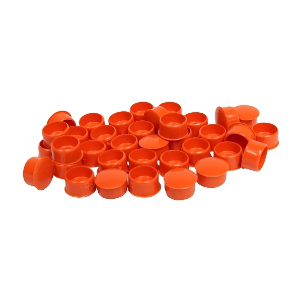 NHP ISO Spares, Cover Screw Caps, Resistant Orange (QTY 200)