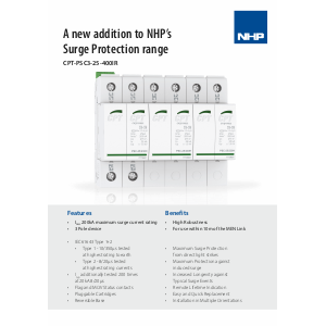 Cirprotec PSC Surge Protection Device TYPE 1 and 2 3 L-L, L-N & PE Iimp ...