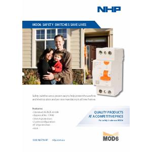 NHP MOD6 Residual Current Device - Short body w/ Overcurrent 6kA 32A ...