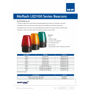 Moflash LED195 48 LEDS Steady/Flashing Mode IP65 20 to 30V AC DC Wall ...