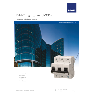 NHP DIN-T Miniature Circuit Breaker 10H 3Pole 80A D Curve