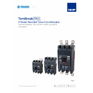 Terasaki TemBreak PRO MCCB 250 Frame 25kA 3P 250A Adj. Thermal Adj ...