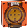 NHP ISO Socket Outlet, 5 Round Pins 40A 500V AC, w/o Base, Resistant Orange
